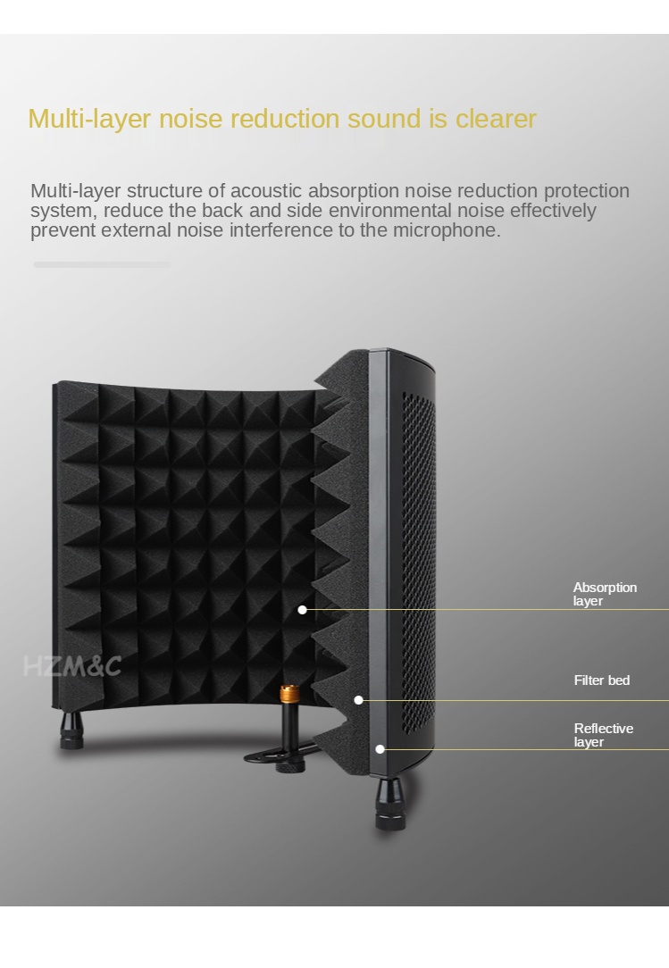 Microphone Isolation Shield 2-door Mental Panels with Desktop Stand ...