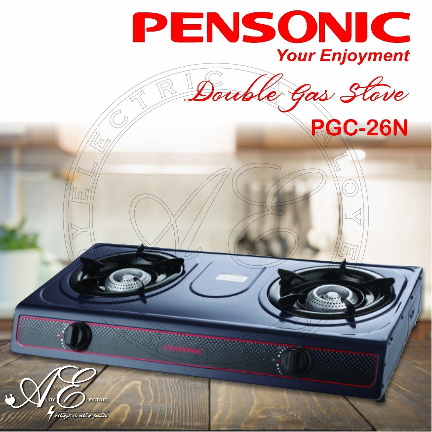 PENSONIC DOUBLE GAS COOKER PGC-26N (BLACK) | Shopee Malaysia