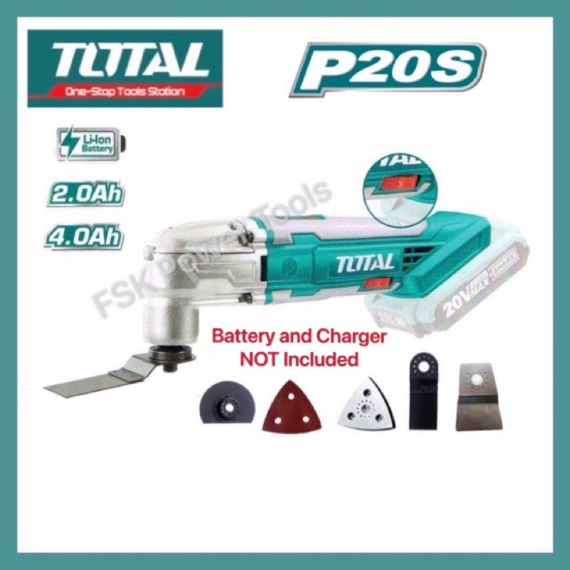 TOTAL Cordless Multi-Function Tools 20V / Multi Cutter / Sander (SOLO ...