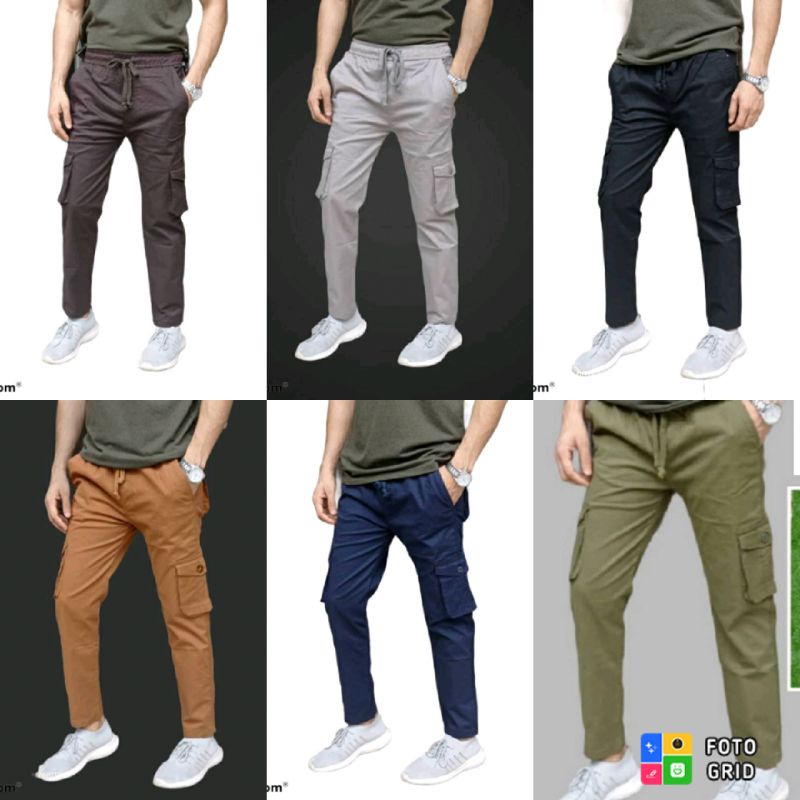 💥💥Slim Fit Cargo Pants Denim Cotton Stretchable Cargo Slack Pants 6 ...