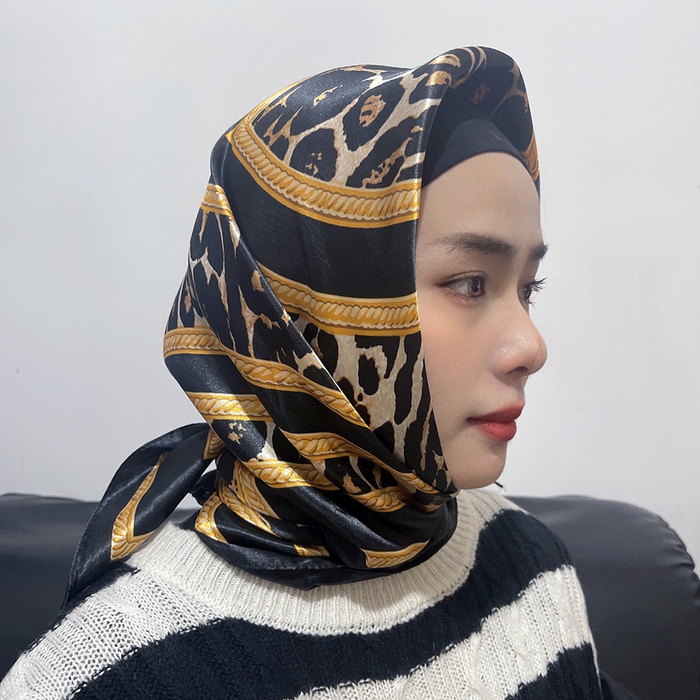 (37 Pilihan) 90x90cm Tudung Bawal Satin Scarf Square Muslim Hijab ...