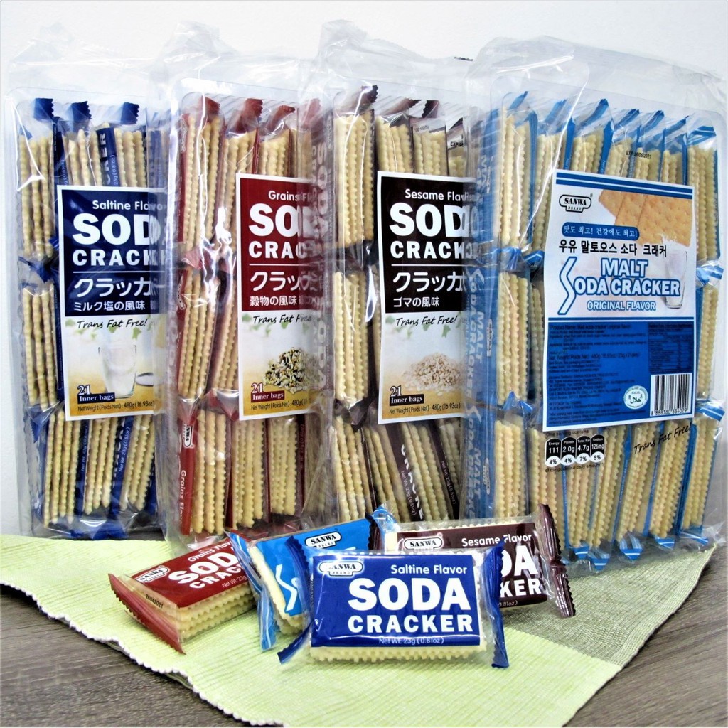 Sanwa Soda Cracker 480gm / Original, Saltine, Sesame & Grain 5 | Shopee ...