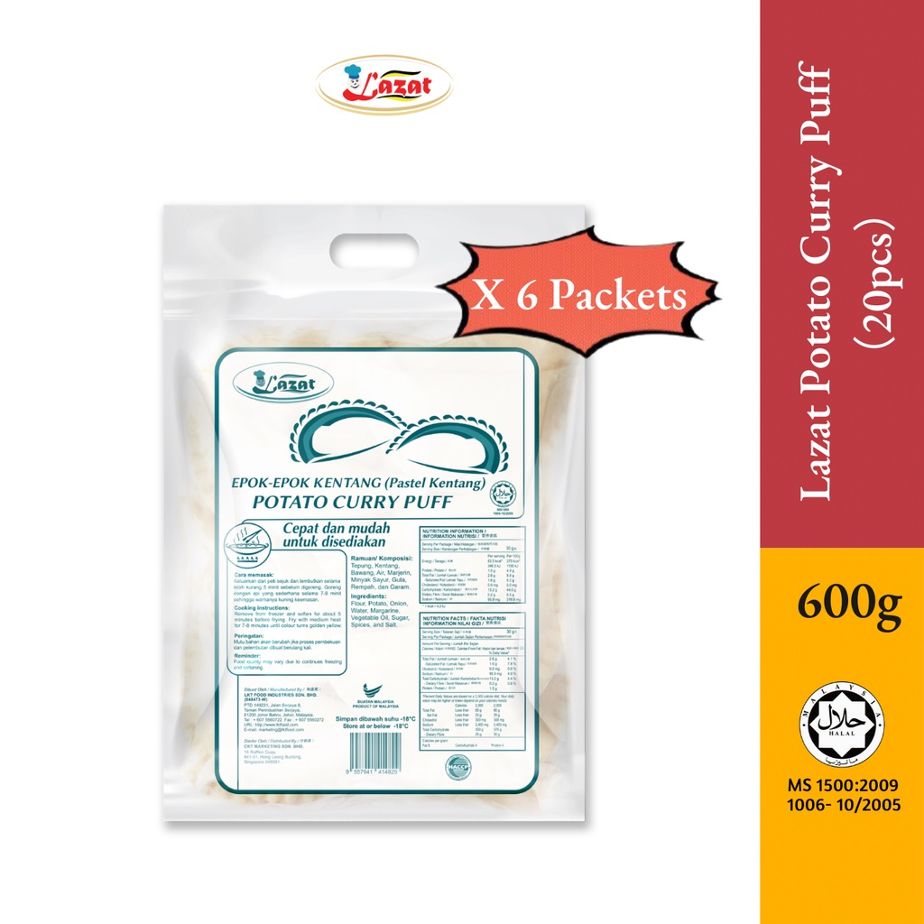 Lazat Curry Puff Potato Frozen (20pcs x 6 Packs x 500g) | Shopee Malaysia