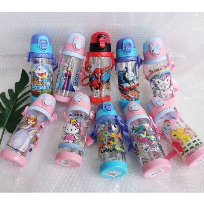 Home Living| 500ml Smiggle Disney Cartoon Water Bottle (Straw) Botol Air Budak (BPA Free ...