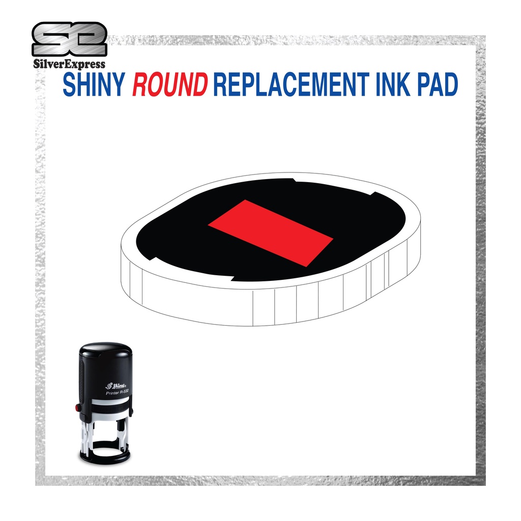 SHINY ROUND CHOP REPLACEMENT INK PAD / R-512-7 / R-517-7 / R-524-7 / R ...