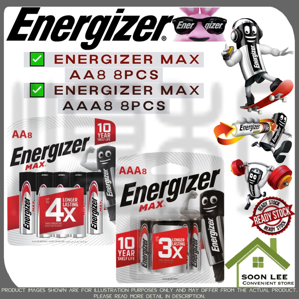 Energizer MAX Super Heavy Duty Battery Bateri AA AA8 / AAA AAA8 ( 8pcs ...