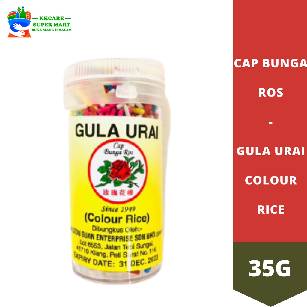 Cap Bunga Ros - Gula Urai / Colour Rice - 35g | Shopee Malaysia