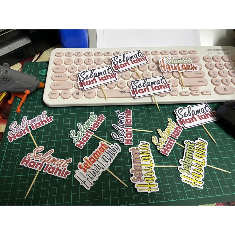 TOPPER MINI TAG " HAPPY BIRTHDAY" 12pcs | Shopee Malaysia