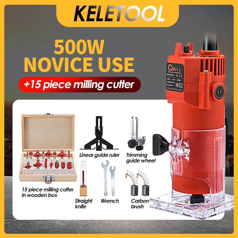 220V Electric Trimmer Wood Milling Engraving Slotting Trimming Machine ...