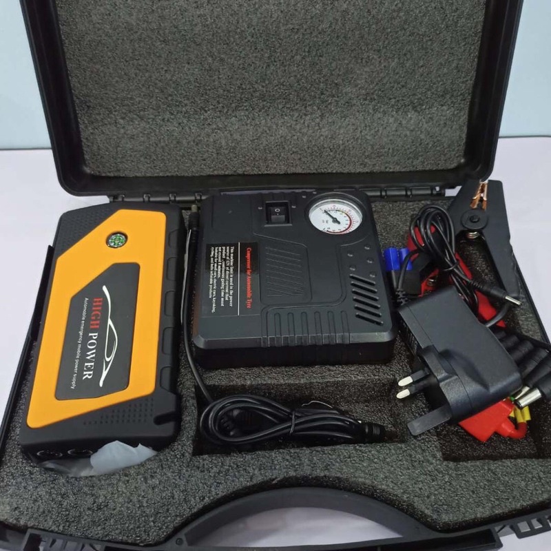 CAR POWERBANK MULTIFUNCTION JUMPER START TOOL KIT AND AIR COMPRESER 99800MAH | Shopee Malaysia
