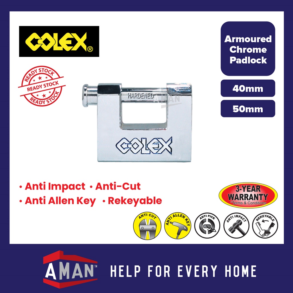COLEX 40mm 50mm High Quality Armoured Chrome Plated Hardened Steel ...