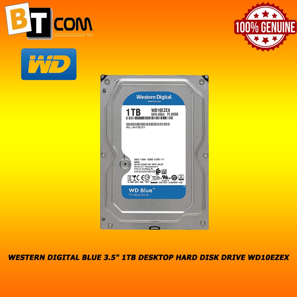 Western Digital Blue 3.5" 1TB Desktop Hard Disk Drive WD10EZEX | Shopee ...