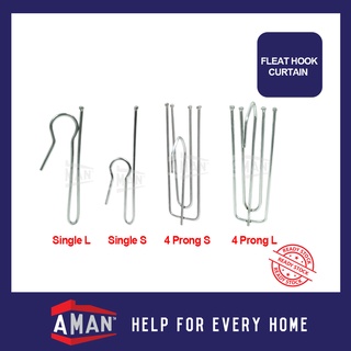 50PCS 10PCS CURTAIN PLEAT HOOK / Cangkuk Langsir METAL Besi Adjust Hook ...