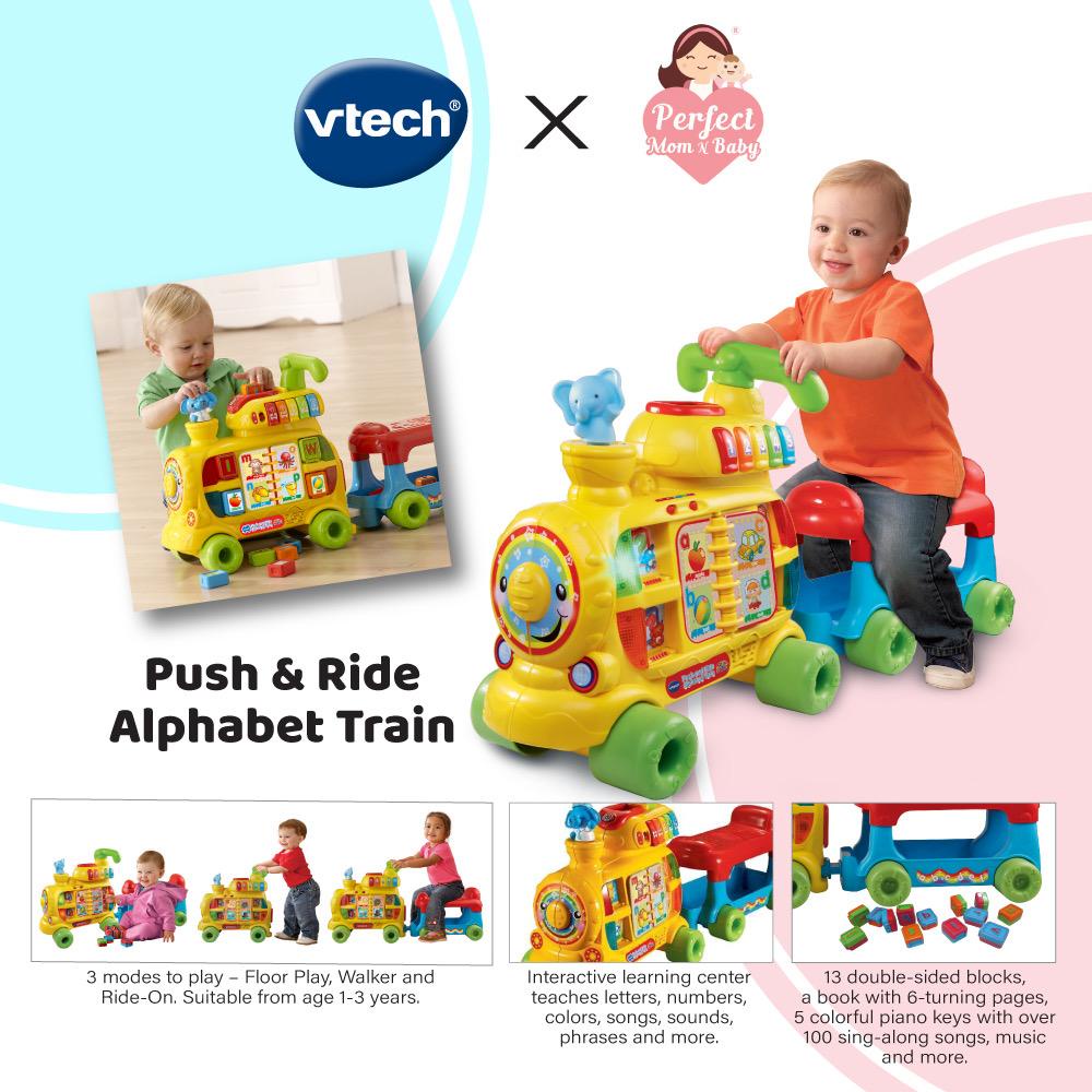 VTech 3 in 1 Push & Ride Alphabet Train Ride-on Toys Kids | Floor play ...