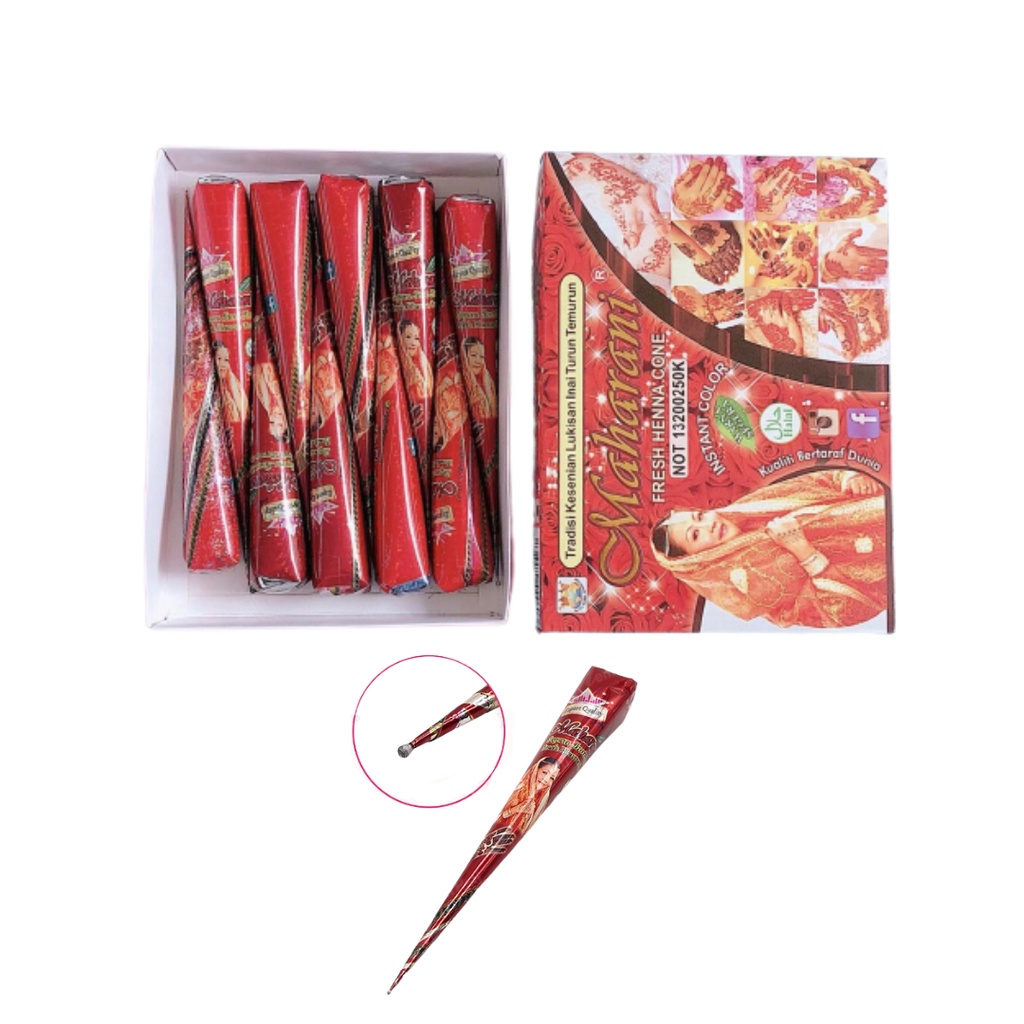 Maharani Fresh halal Henna Cone Inai Maharani Kon/Lukis Size Besar ...