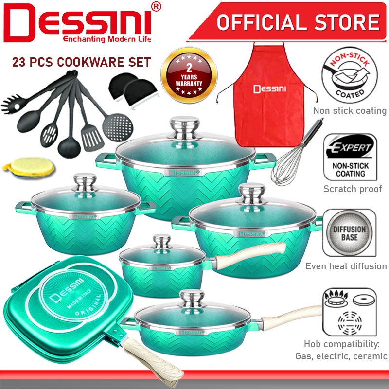 DESSINI ITALY WSB-23-S Die Cast Aluminium Non Stick Casserole Pot Bowl ...