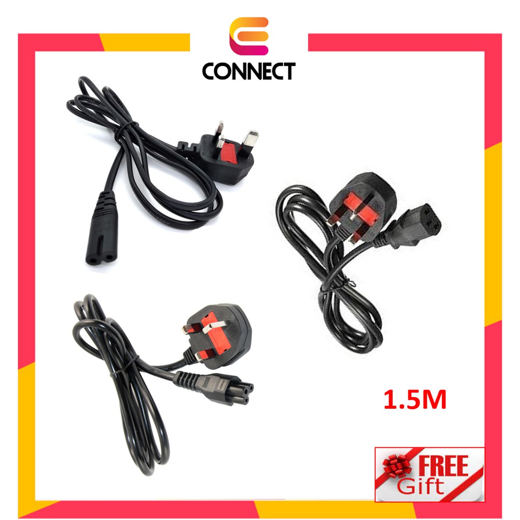 3 PIN 1.5M UK 13A Fuse Desktop PC LCD Monitor Laptop Printer Power ...