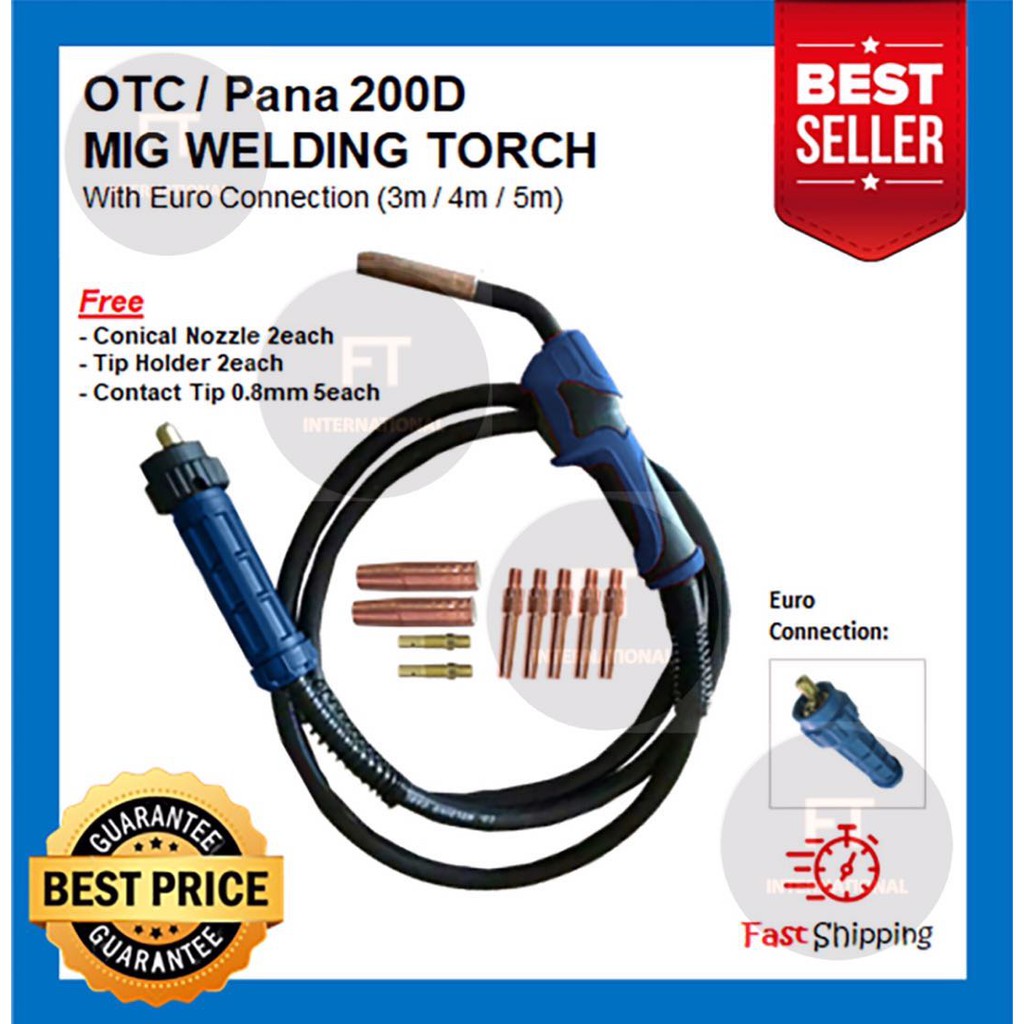 Austweld OTC / PANA 200 MIG Welding Torch With Euro Connection | Shopee ...