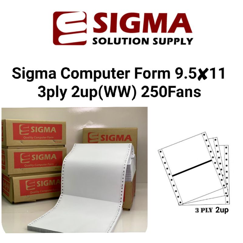 Computer Form Sigma 3ply 2up 250FANS (W/W) | Shopee Malaysia