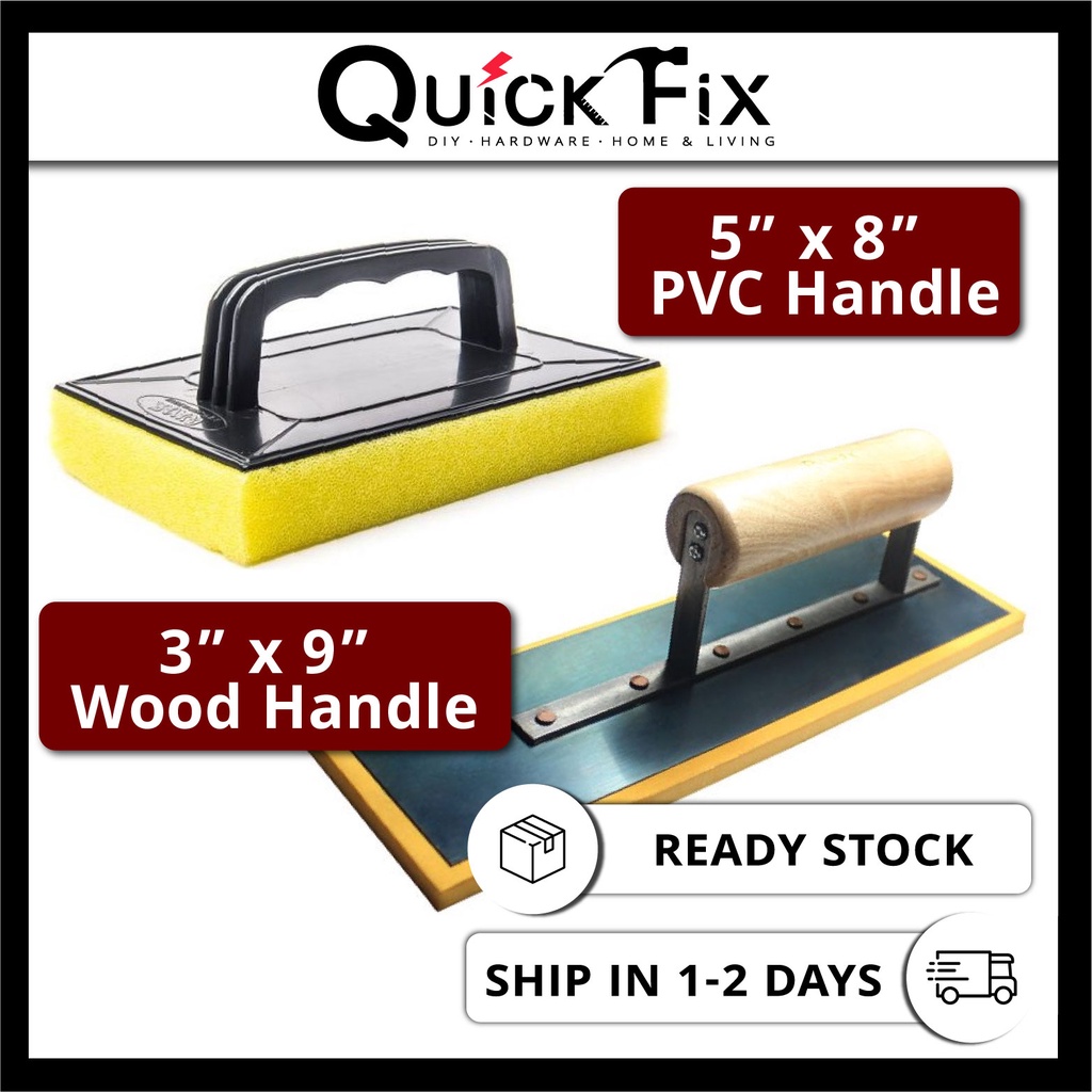QuickFix 5'' x 8'' / 3'' x 9'' Sponge Float Plastering Trowel With PVC ...