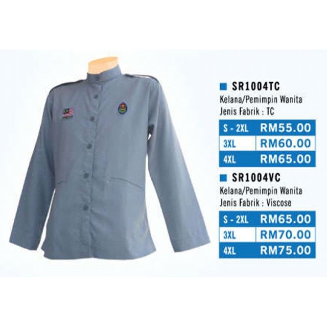 Original Uniform Pengakap Wanita Pemimpin dan Kelana Viscose | Shopee ...