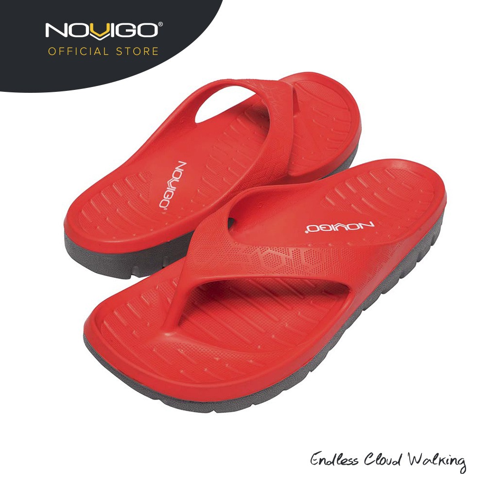 Novigo® Luna Dual Density Unisex Eva Sandal (Lava Red/Steel Grey) | Shopee Malaysia