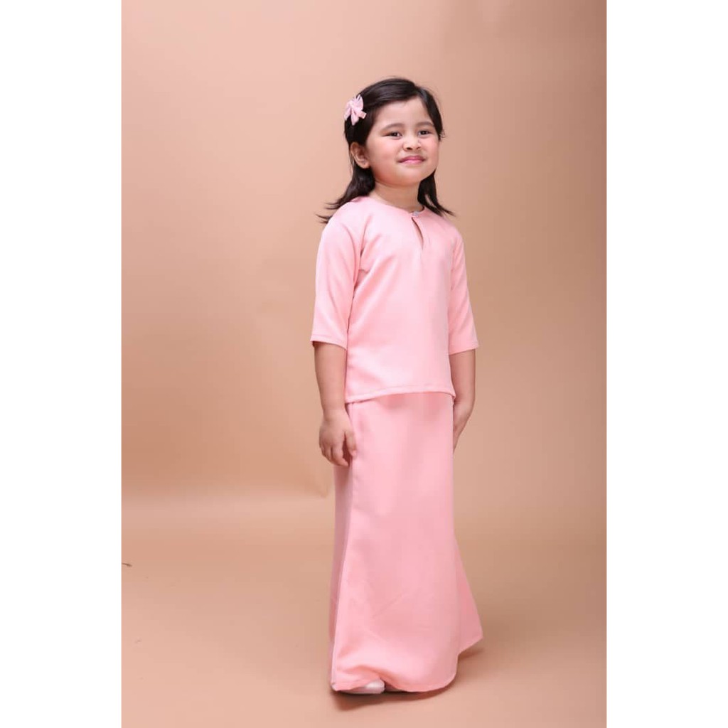 Baju Kurung Raya 2021 Kanak-Kanak - Peach Jane Crepe Budak Kids ...
