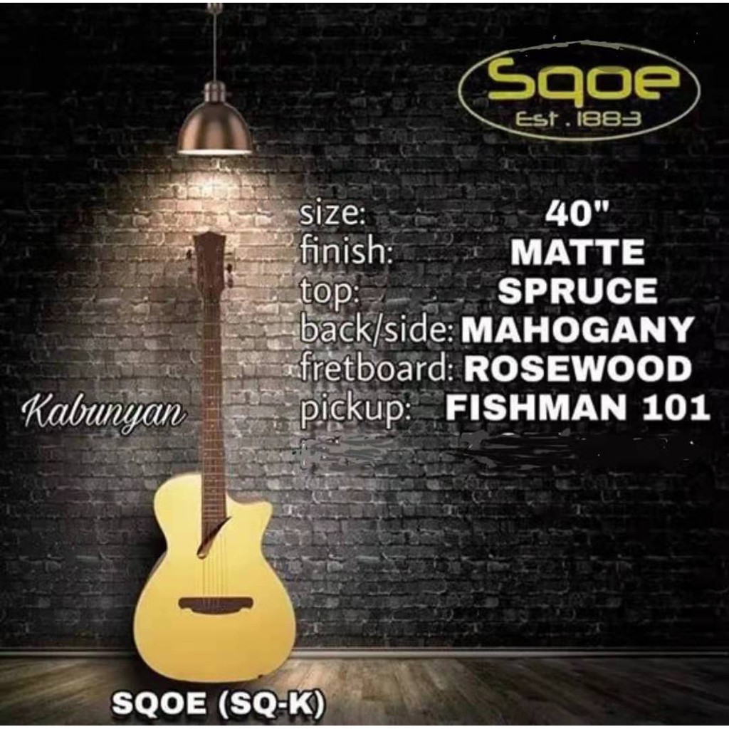 Sqoe SQ Series acoustic guitar with fishman EQ # Wings Piano Bass ...