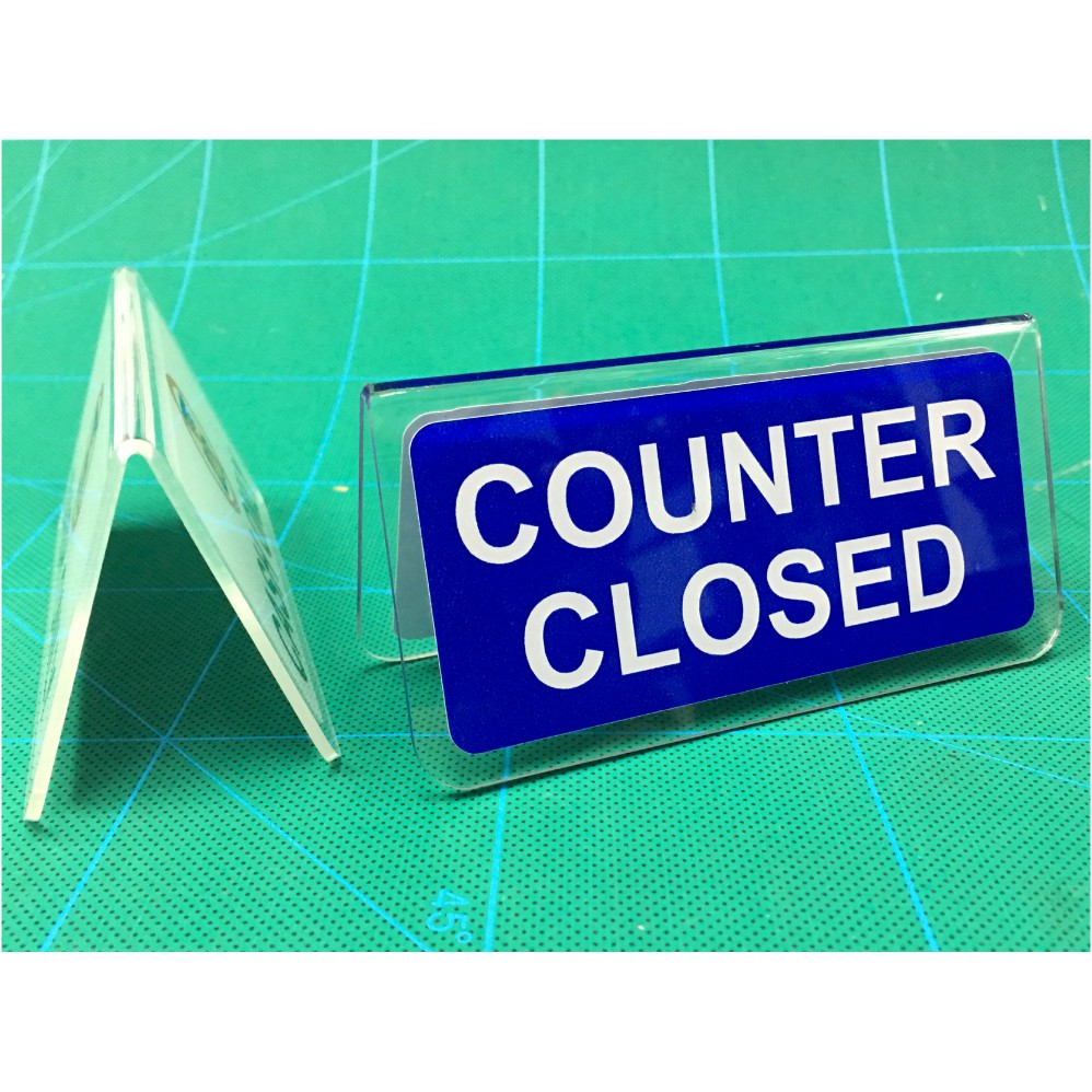 COUNTER CLOSED TABLETOP ACRYLIC SIGN 55X110MM | Shopee Malaysia
