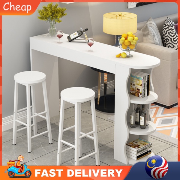120CMCabinet Counter Bar Kitchen Dining Table Mini BarTable With Chair ...