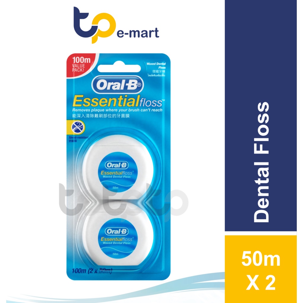 Oral-B Essential Floss Dental Floss 100m (50m x 2) | Shopee Malaysia