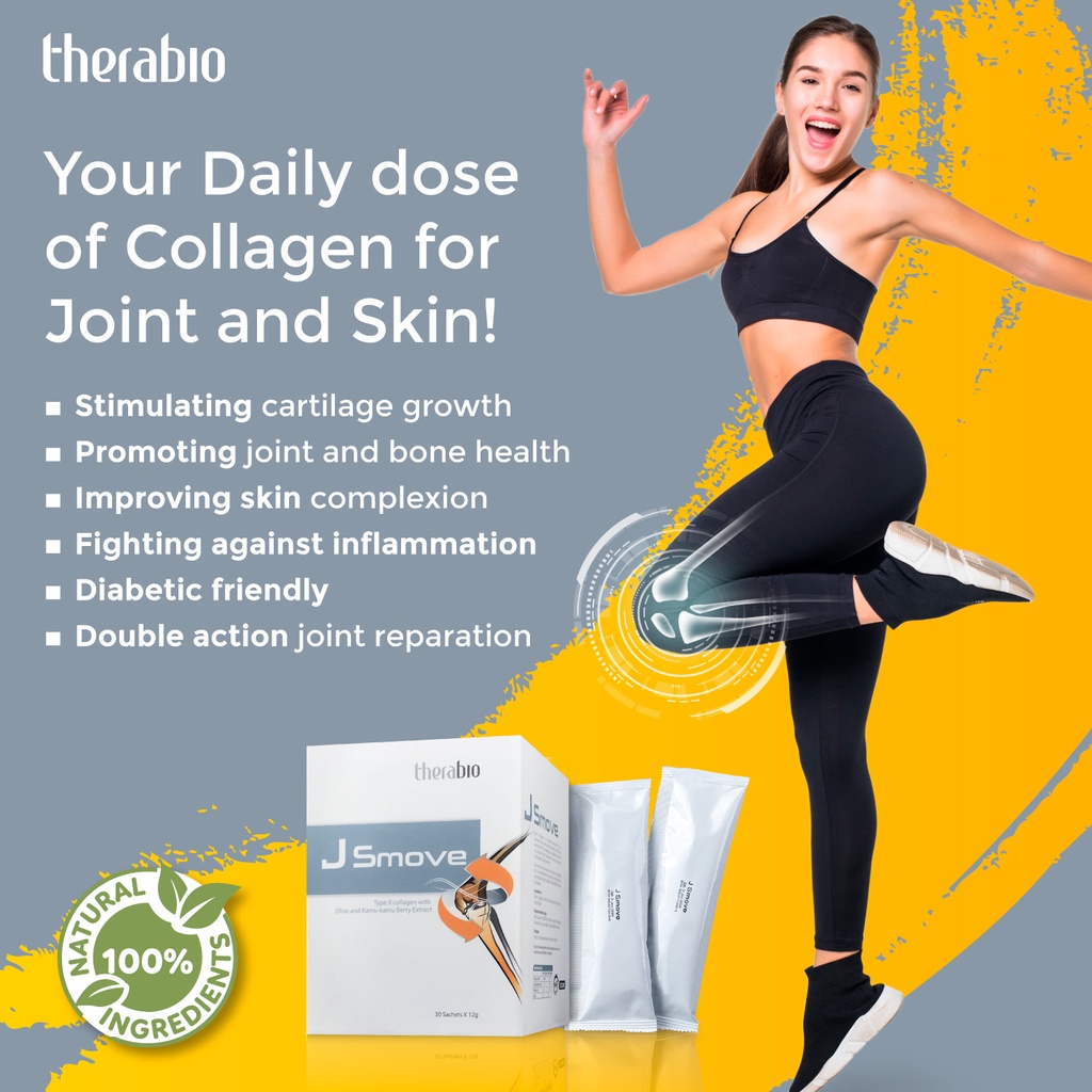 1 x Therabio JSmove Type 2 Collagen, Joint Supplement, Supports ...