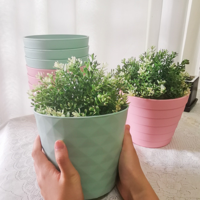 Garden Hard Plastic Pot/Pasu Plastik Hiasan Bercorak/with Drainage ...