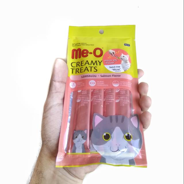 Meo creamy treats SALMON cat snacks 1 pack contains 4 sachets | Shopee ...