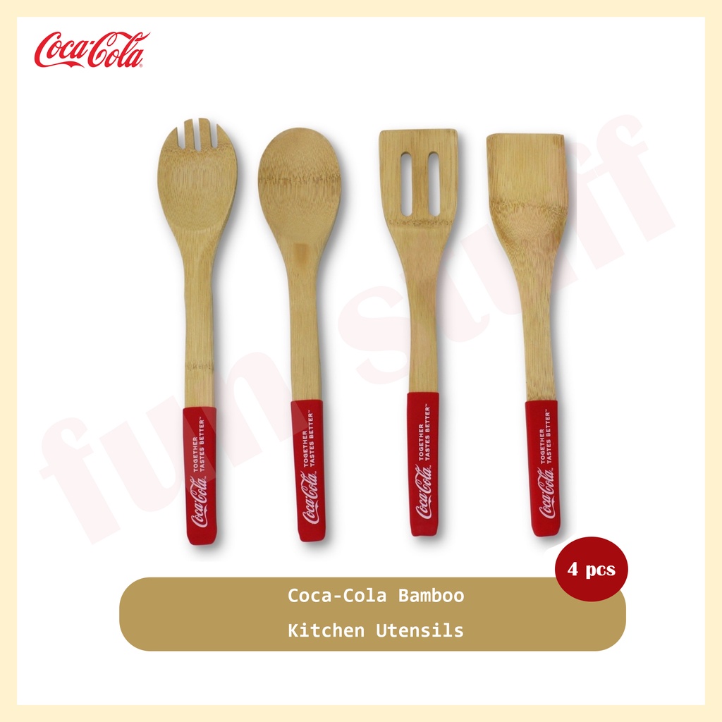 Coca-Cola Limited Edition Bamboo Kitchen Utensils (4pcs) | Shopee Malaysia