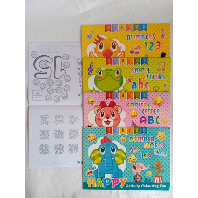 B4 Funny Activity Colouring Book 123/ABC/abc/one two three(drawing ...