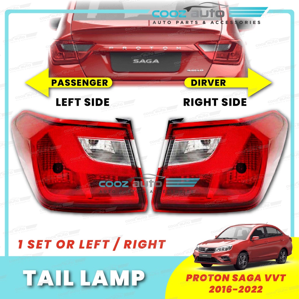 Proton Saga 2016 - 2021 Rear Left & Right Side Taillight Taillamp Tail Lamp | Shopee Malaysia