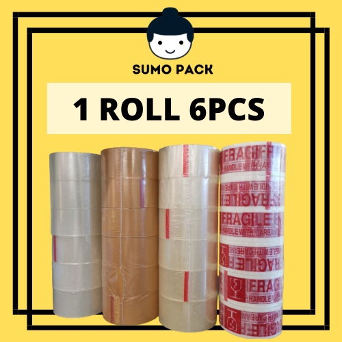 SUMOPACK [6PCS] Opp Clear Tape Fragile Tape Brown Tape 48mm Stationery ...