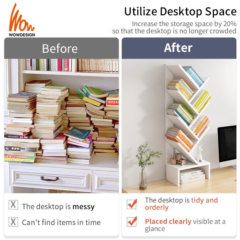 Bookshelf Desktop Book Rack Rak Buku Pokok Desk Organizer Book ...