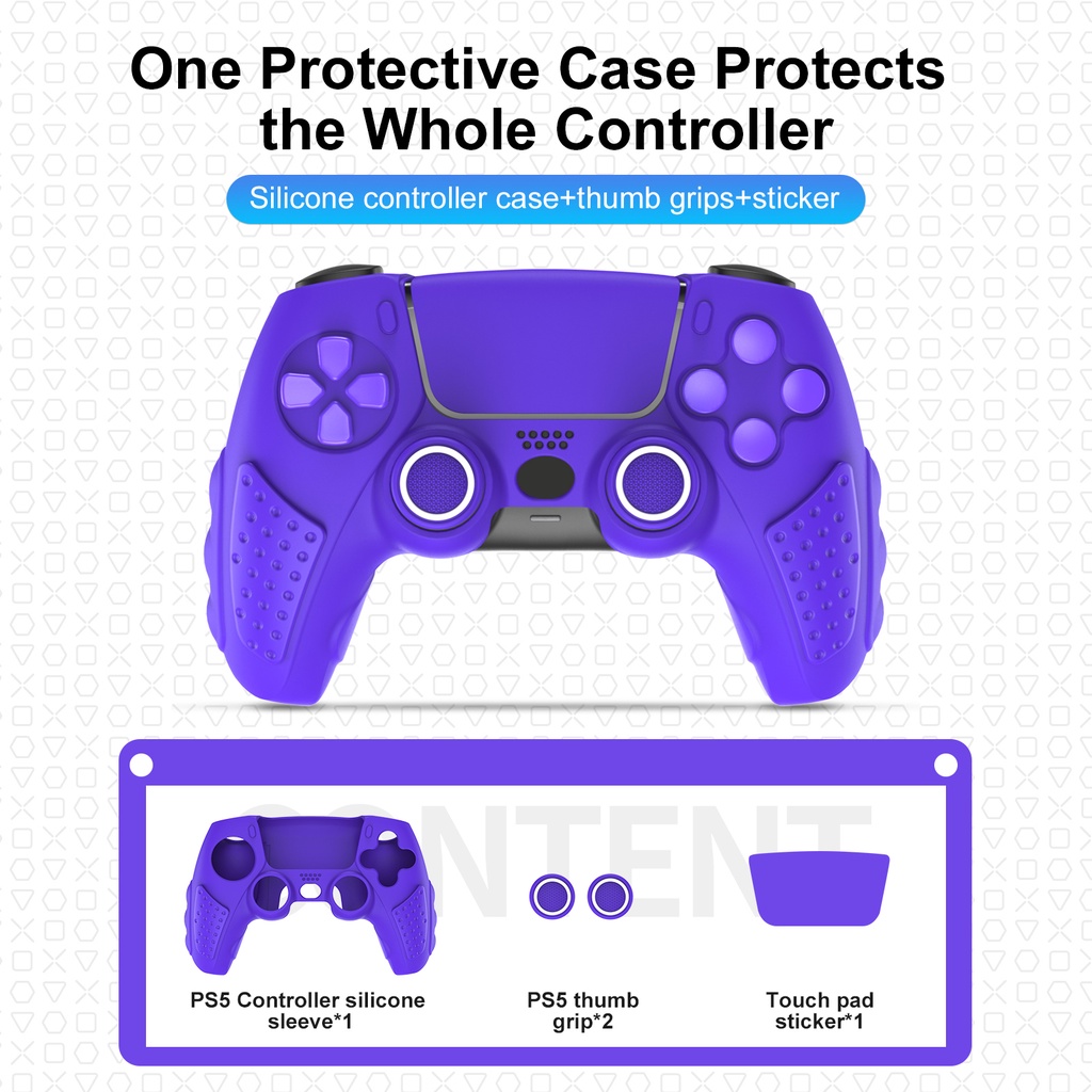 IINE PS5 Controller Case Cover with Touch Pad Sticker Silicone Case ...