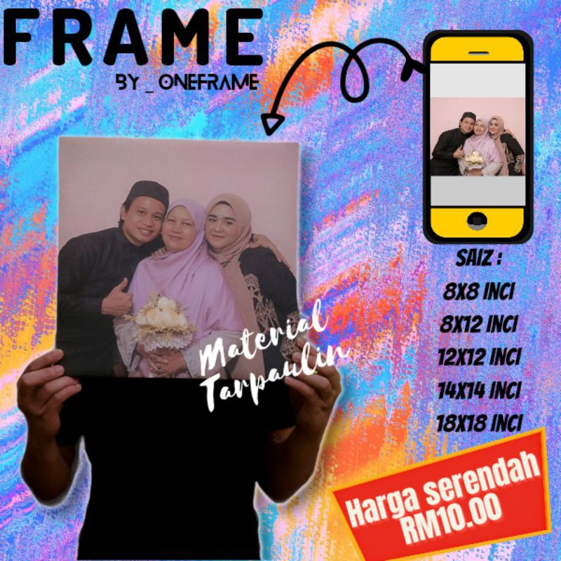 Custom Canvas frame / potrait / poster frame - Tarpaulin | Shopee Malaysia