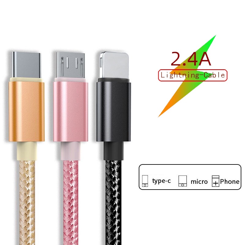 Micro USB Type C Fast Charging Cable Nylon | Shopee Malaysia
