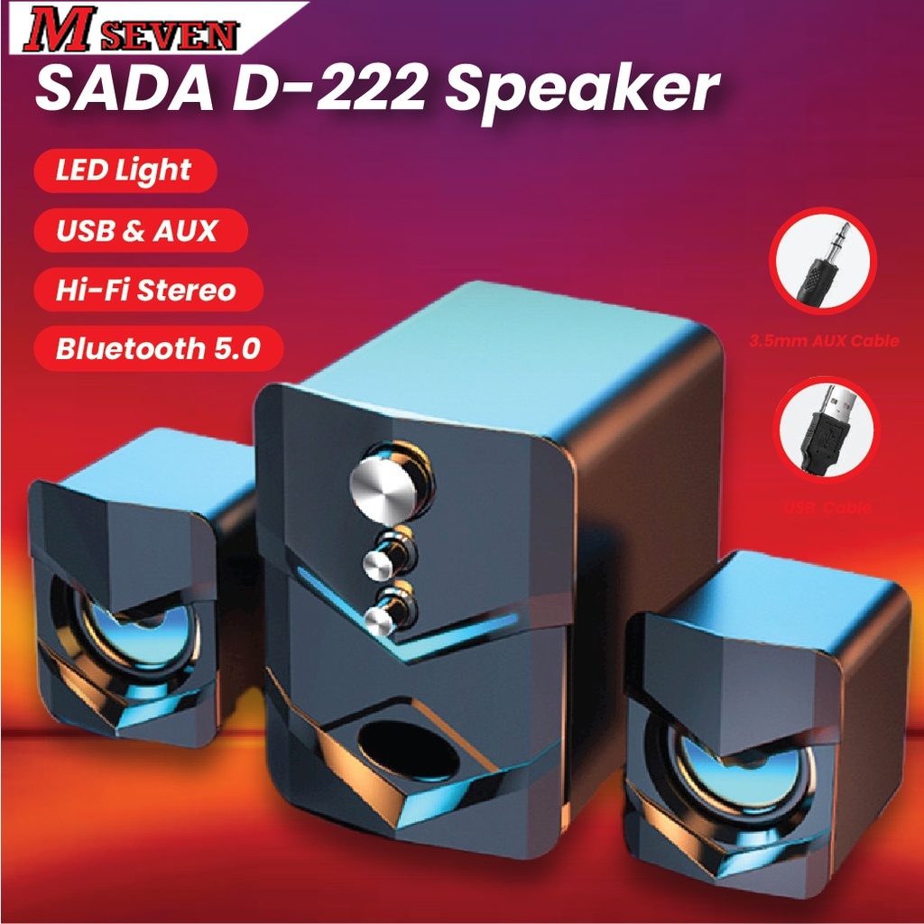 SADA D-222 3 in 1 Home Speaker Set 3.5mm Wired Computer PC Speaker USB ...