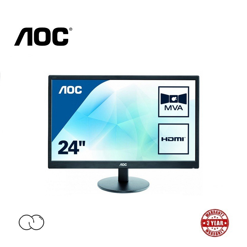 AOC 24“ LED Monitor (VGA / HDMI / M2470Swh) | Shopee Malaysia