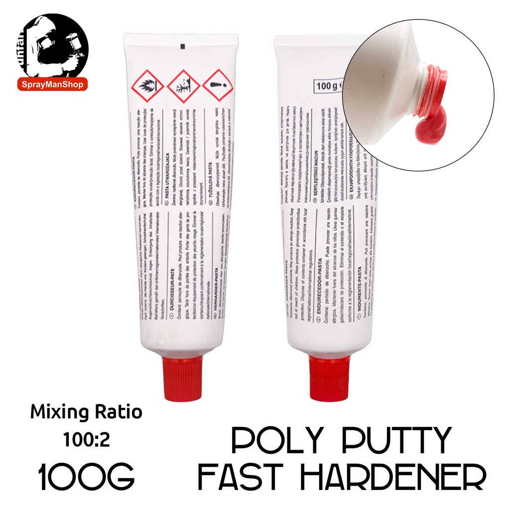 Poly Putty Fast Hardener Polyester Putty Universal Red Hardener 100g ...