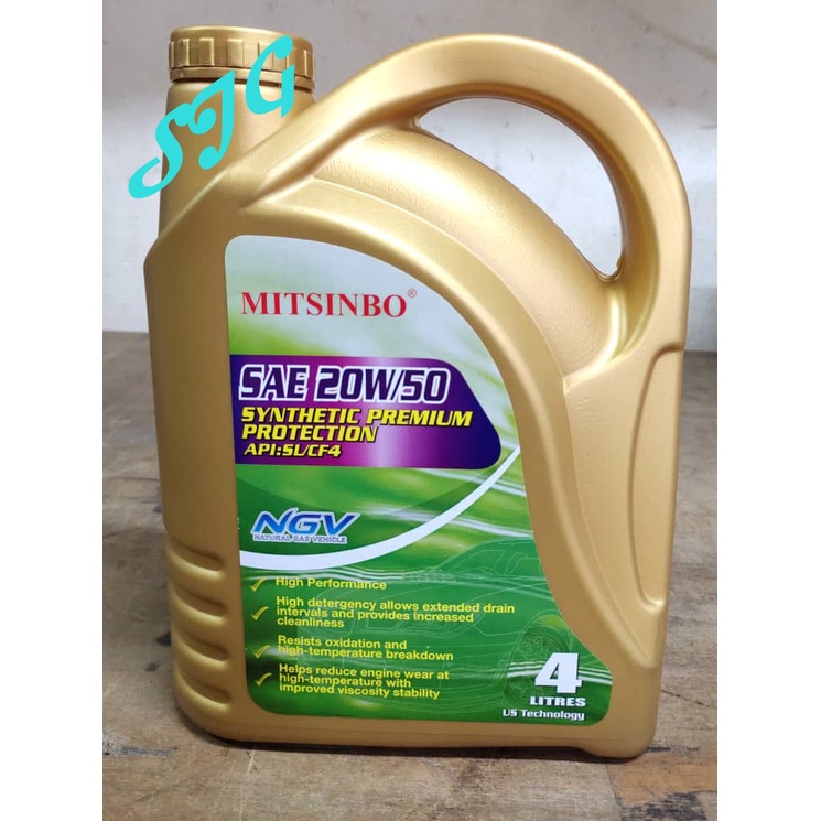 MITSINBO ENGINE OIL 20W/50 ( 4L ) | Shopee Malaysia