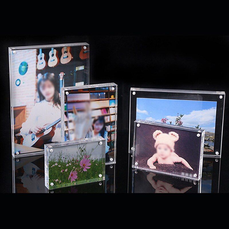 Clear Acrylic Photo Frame Magnetic Picture Photo Holder Display Frame ...