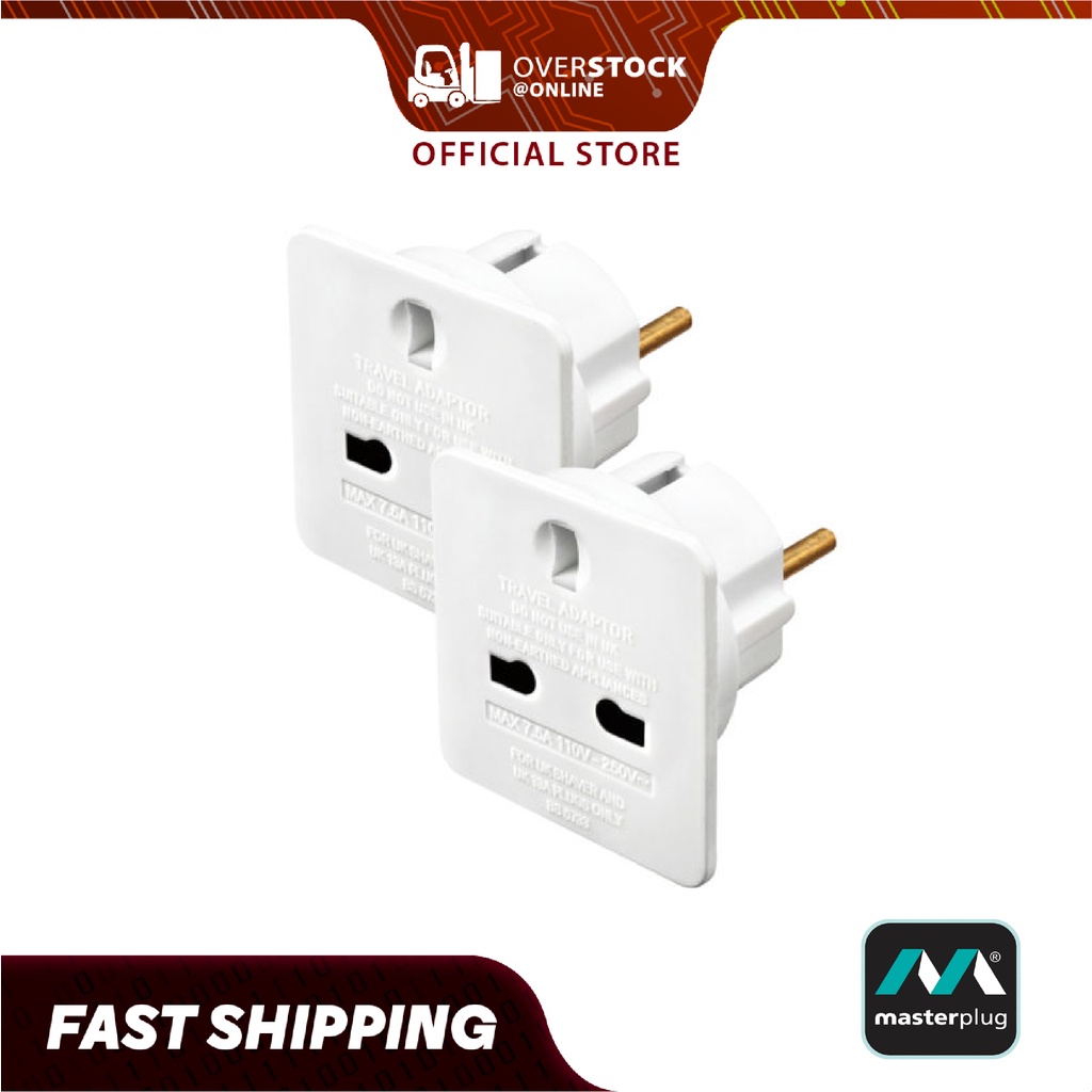 Masterplug Travel Adaptor TAEUR with UK to EU Plug, Small & Compact for ...