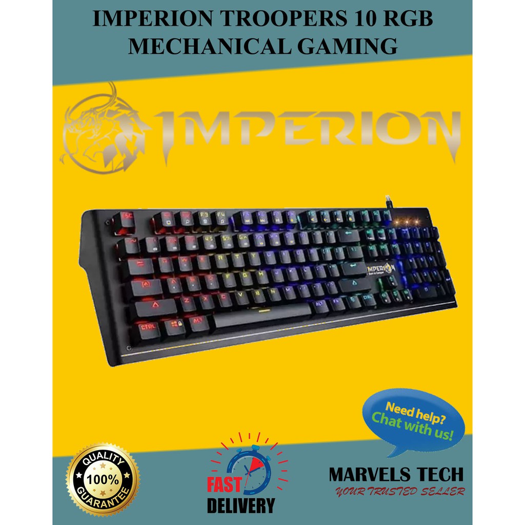 IMPERION MECHANICAL RGB TROOPER 10 KEYBOARD (BLUE SWITCH) | Shopee Malaysia