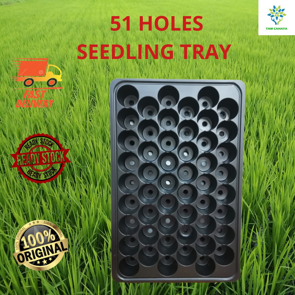 1pcs 51 HOLES SEEDLING TRAY SEMAIAN PLASTIC NURSERY SEED GERMINATION ...